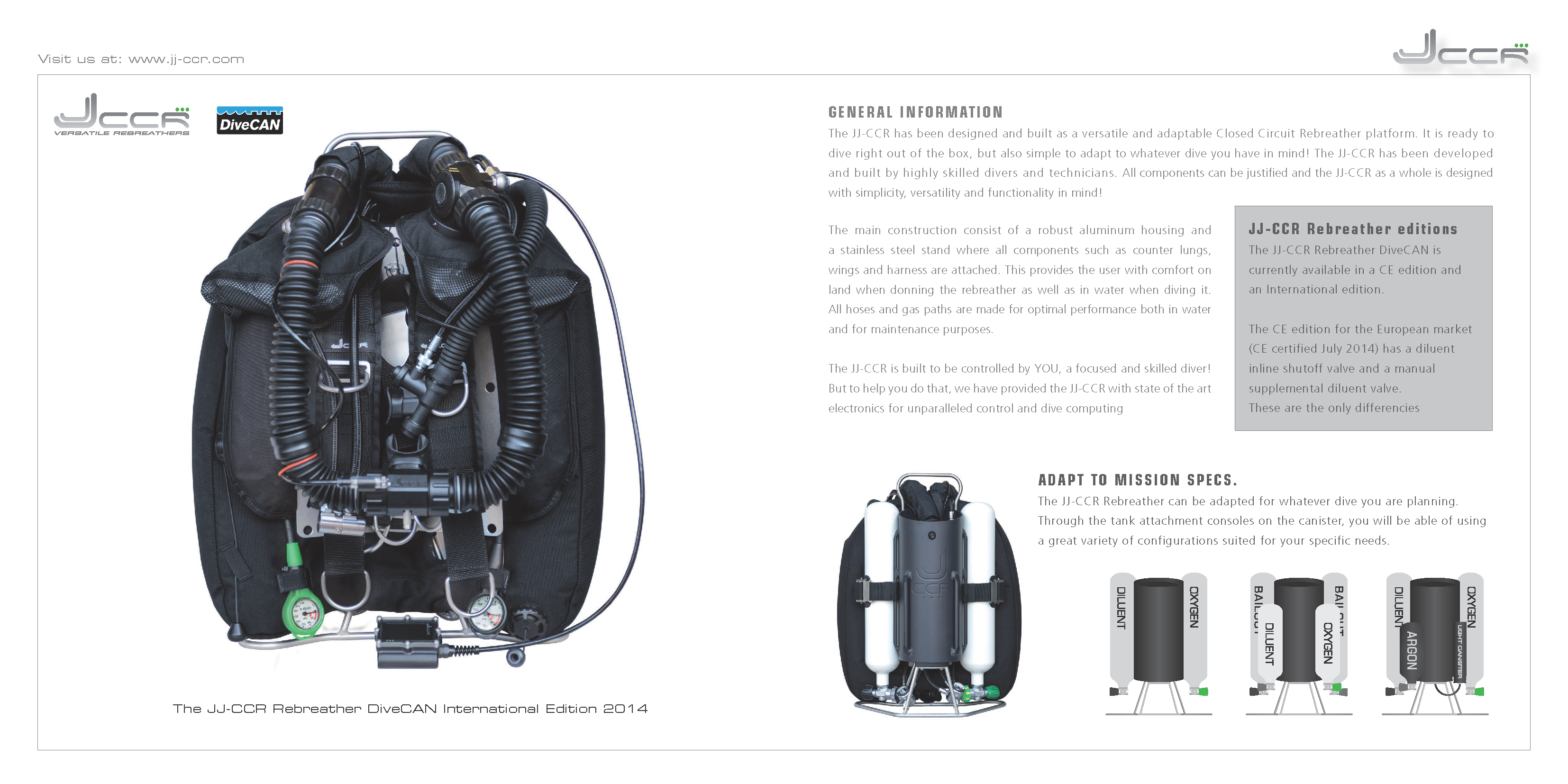 JJ-CCR DiveCAN Rebreather International Edition with cylinders - JJ ...